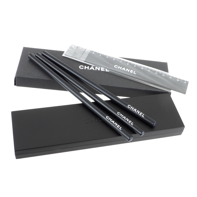 Vintage Chanel New Pencil Ruler Pencil Pencase Set Accessory - Nina ...