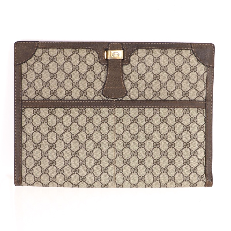 Vintage Gucci Monogram Large Laptop Case Document Clutch Bag - Nina ...